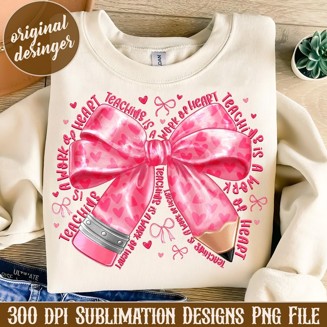 Teacher Valentine Coquette Bow Pencil Png, Glitter Valentine Teacher ...