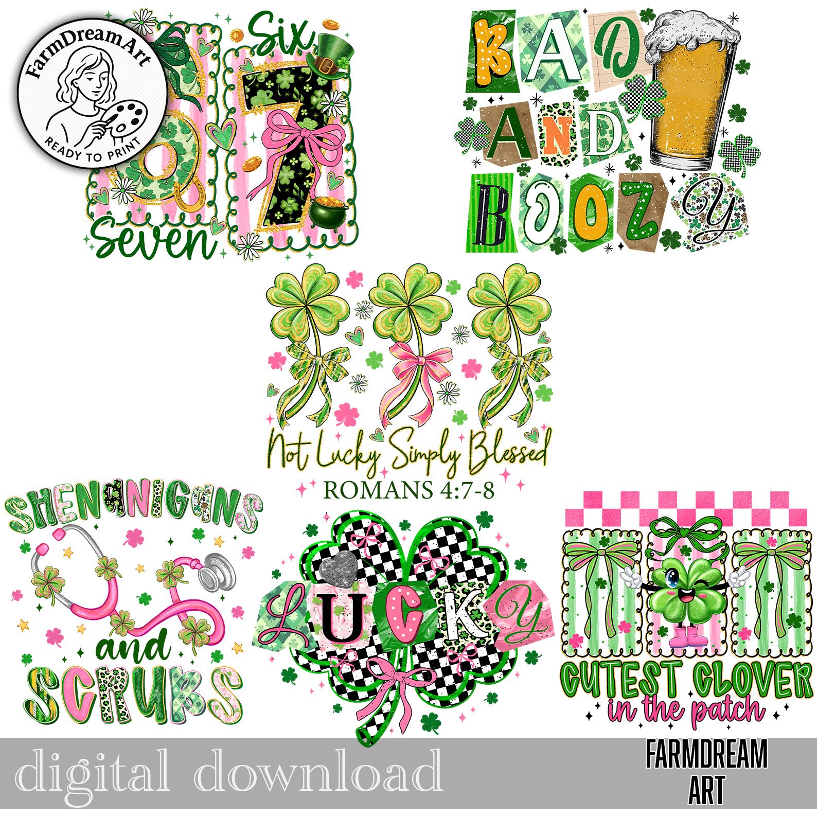 St Patricks Day Bundle Png, Lucky Clover Bundle, St Patricks Png Bundle ...