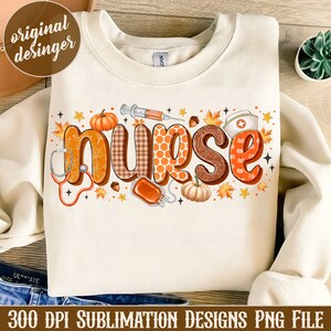 Fall Nurse Png, Nursing Png, Nurse Pumpkins Png, Retro Nurse Png ...