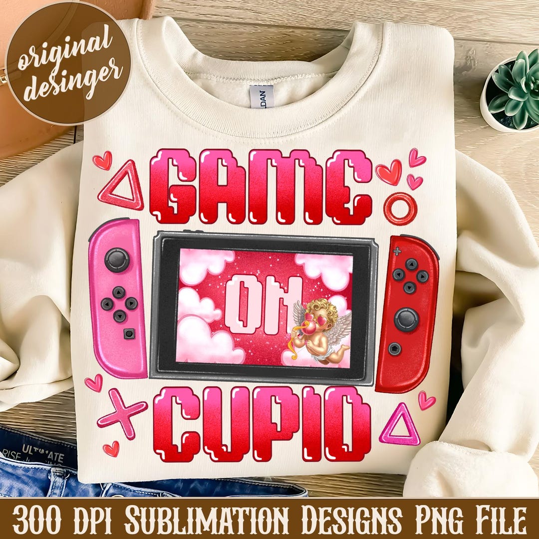 Game on Cupid Png, Kids Valentine Boys Png, Valentine's Day Png, Gamer ...