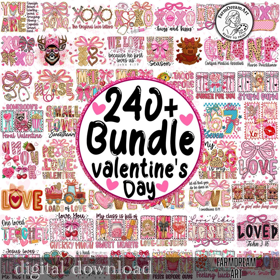 Valentines Day Bundle Png,valentine Sublimation Bundle,240 PNG ...