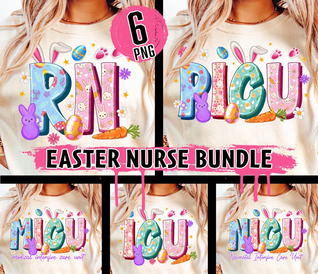 Easter Nurse Bundle Png,nurse Sublimation Bundle,easter RN Png,nicu ...