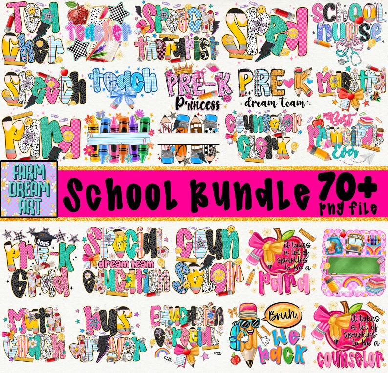 School Bundle Png,teacher Sublimation Bundle,back to School Png,teacher ...