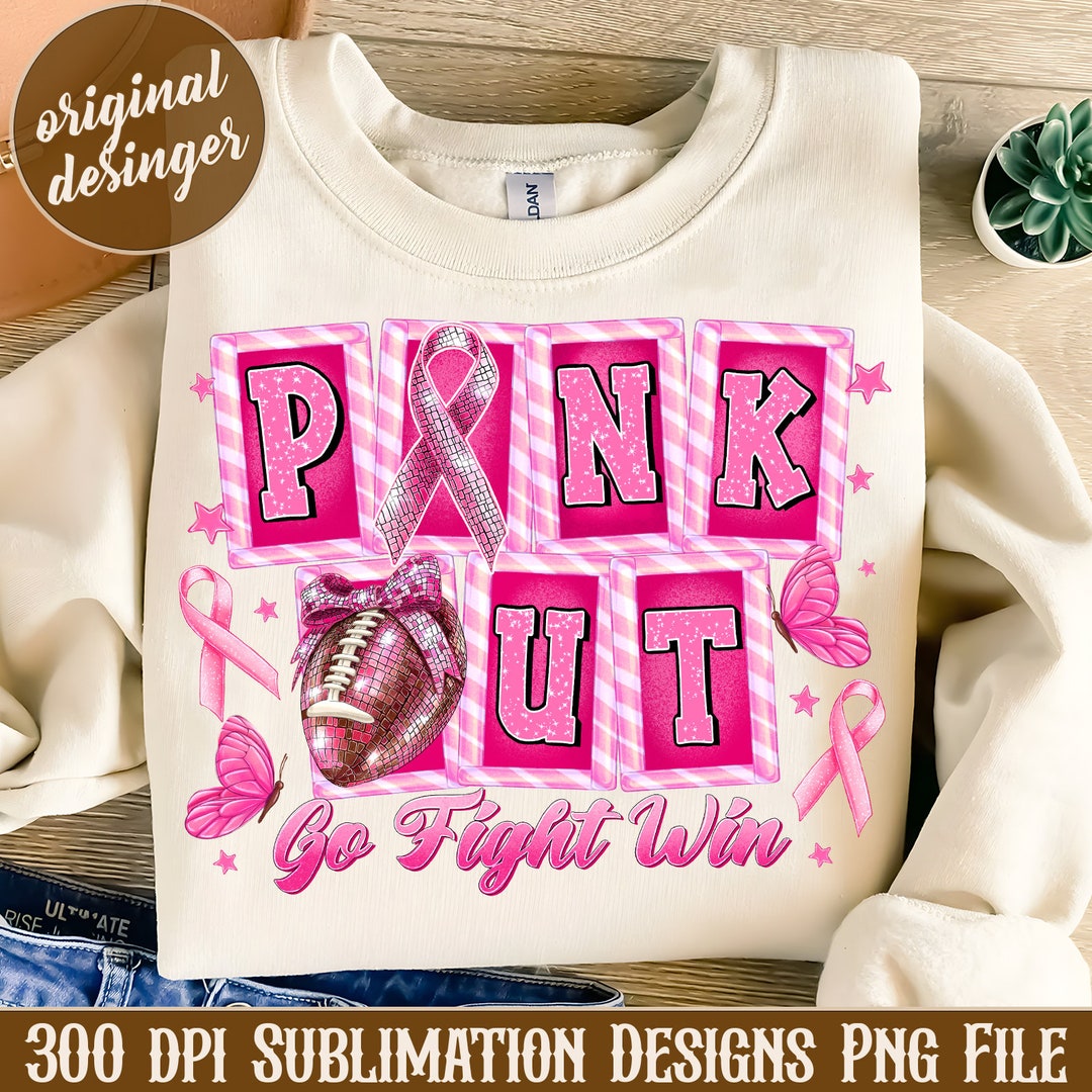 Pink Out Go Fight Win Png, Breast Cancer Football Pink Out Png, Pink ...