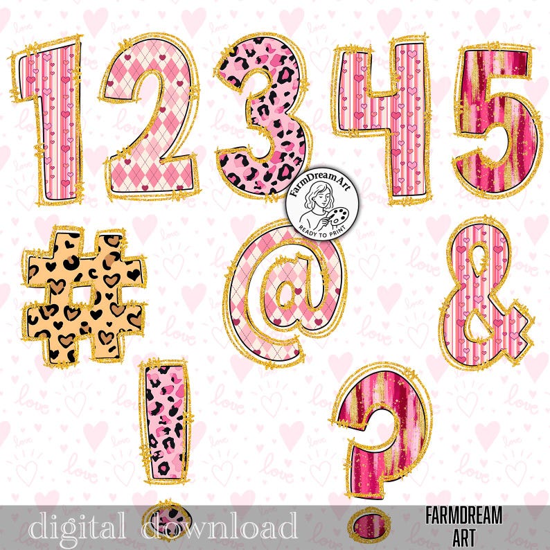 Valentine Alphabet PNG, Pink Doodle Letters, Cupid Clipart Bundle ...