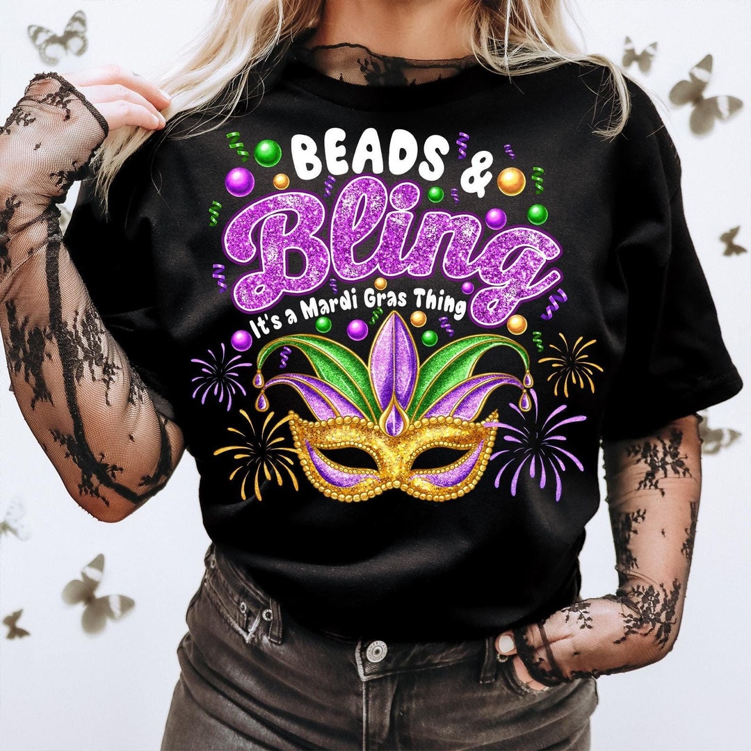 Beads and Bling Its A Mardi Gras Thing Png, Mardi Gras Mask Png,mardi ...