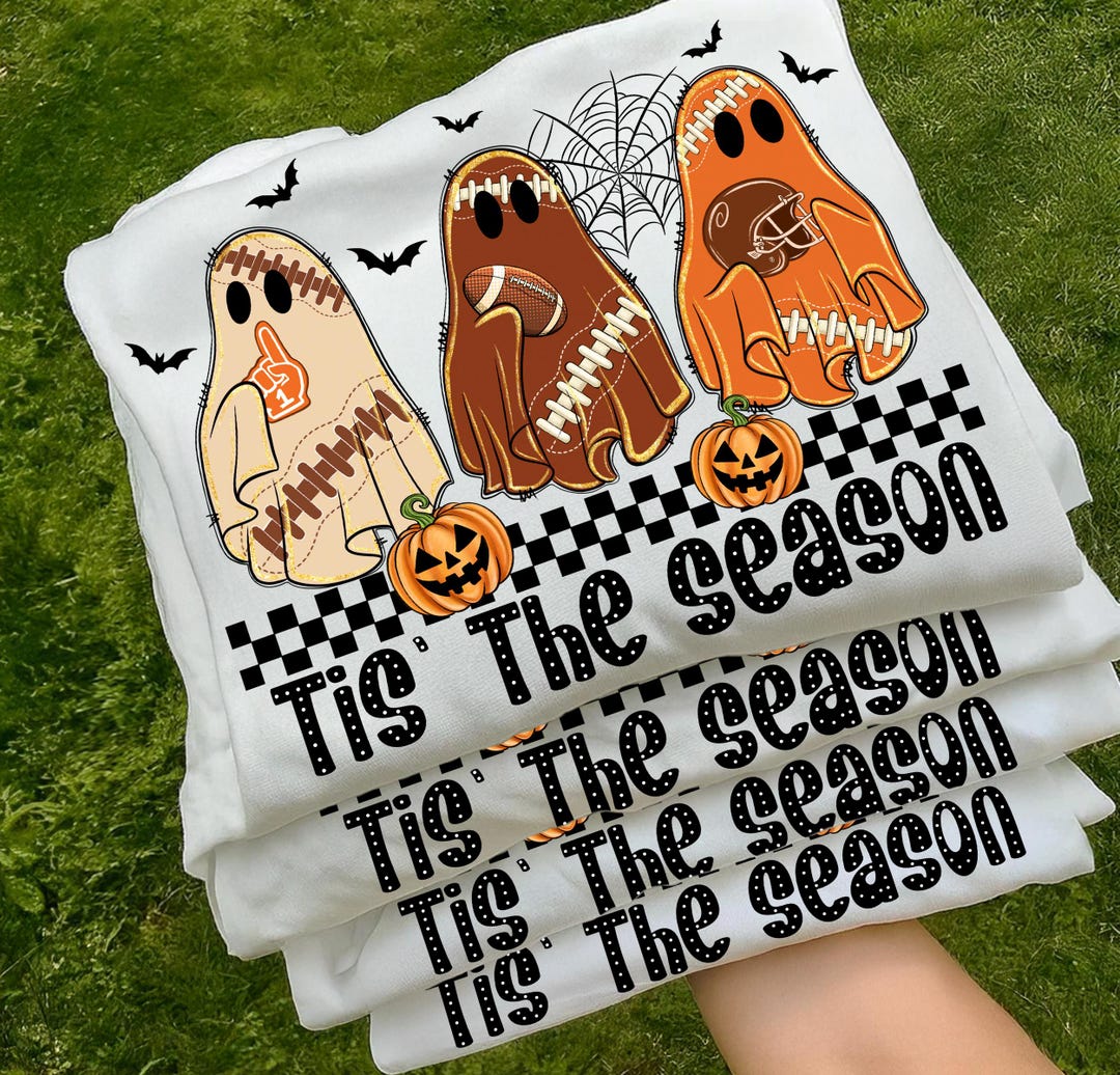 Football Ghost Sublimation Png,halloween Football Png,tis the Season ...