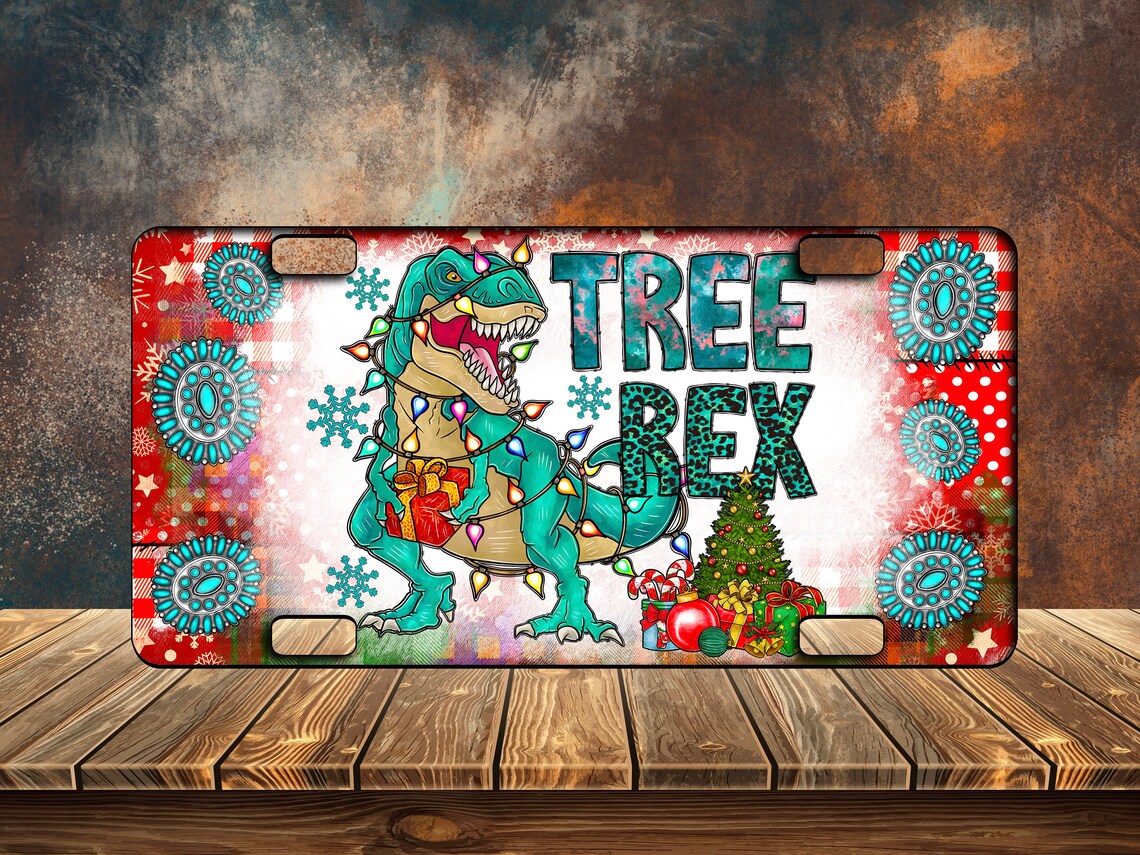 Tree Rex Plate Christmas License Plate Png Merry Christmas - Etsy