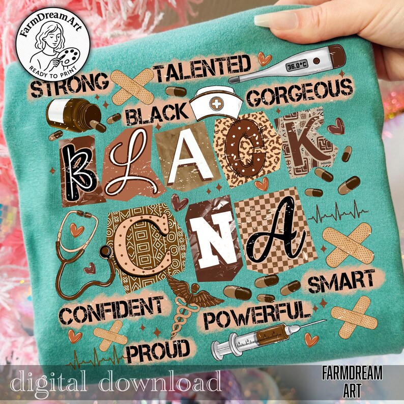 Black History CNA Png, Black Nurse Appreciation, CNA Life Design PNG ...