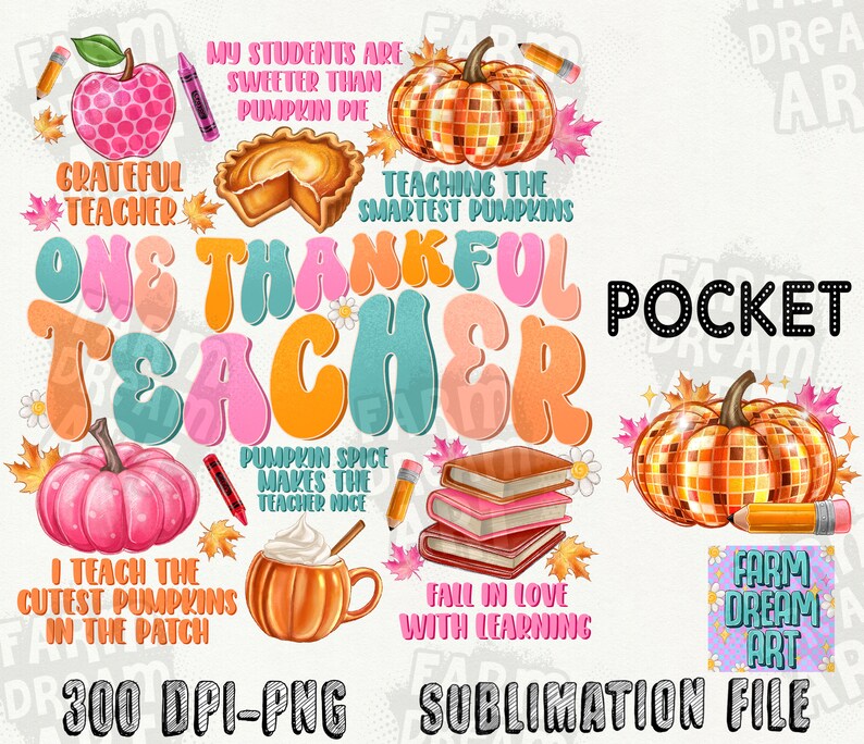 One Thankful Teacher Png,grateful Teacher Png, Hello Fall Png, Autumn ...