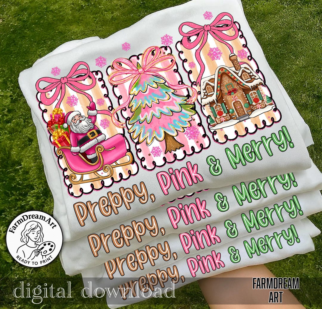 Preppy Christmas Png,pink Christmas Png,merry Christmas Png,preppy ...