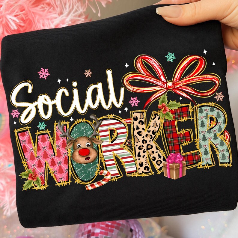 Social Worker Png,christmas Social Worker Design,holiday Occupation Png ...