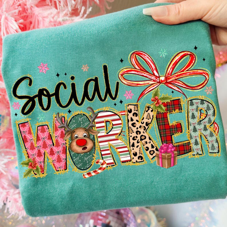 Social Worker Png,christmas Social Worker Design,holiday Occupation Png ...