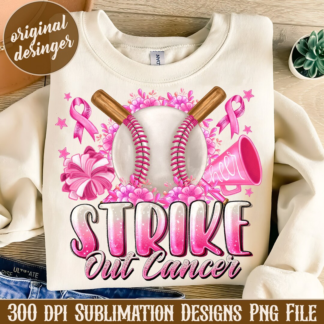 Breast Cancer Png, Strike Out Breast Cancer, Pink Ribbon Baseball Png, Baseball Breast Cancer ...