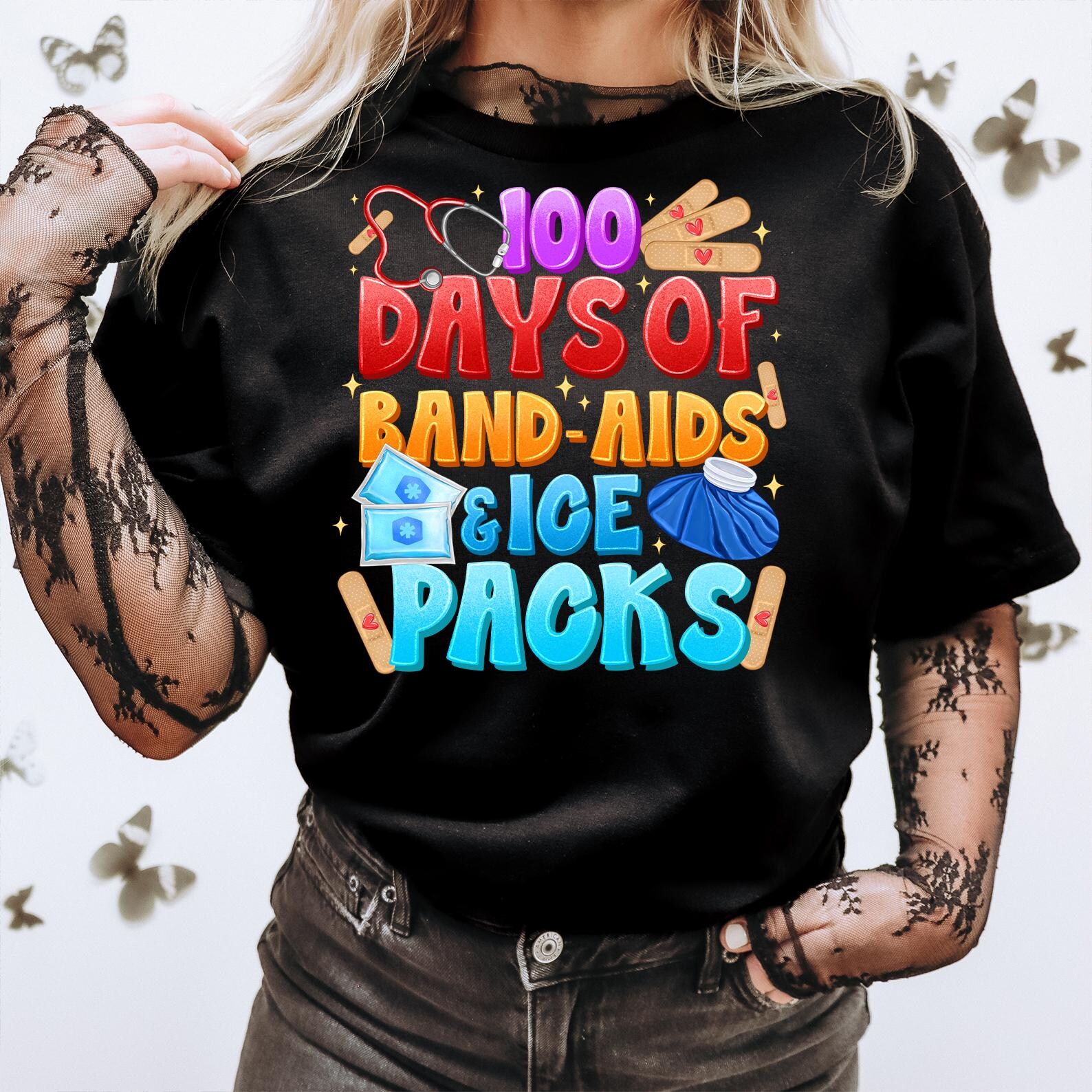 100 Days of Band Aids Ice Packs Png, Nurse 100 Days of School , Nursing ...
