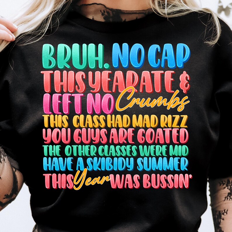 No Cap Year End Png,bruh Class of PNG Design,funny School Saying Png ...
