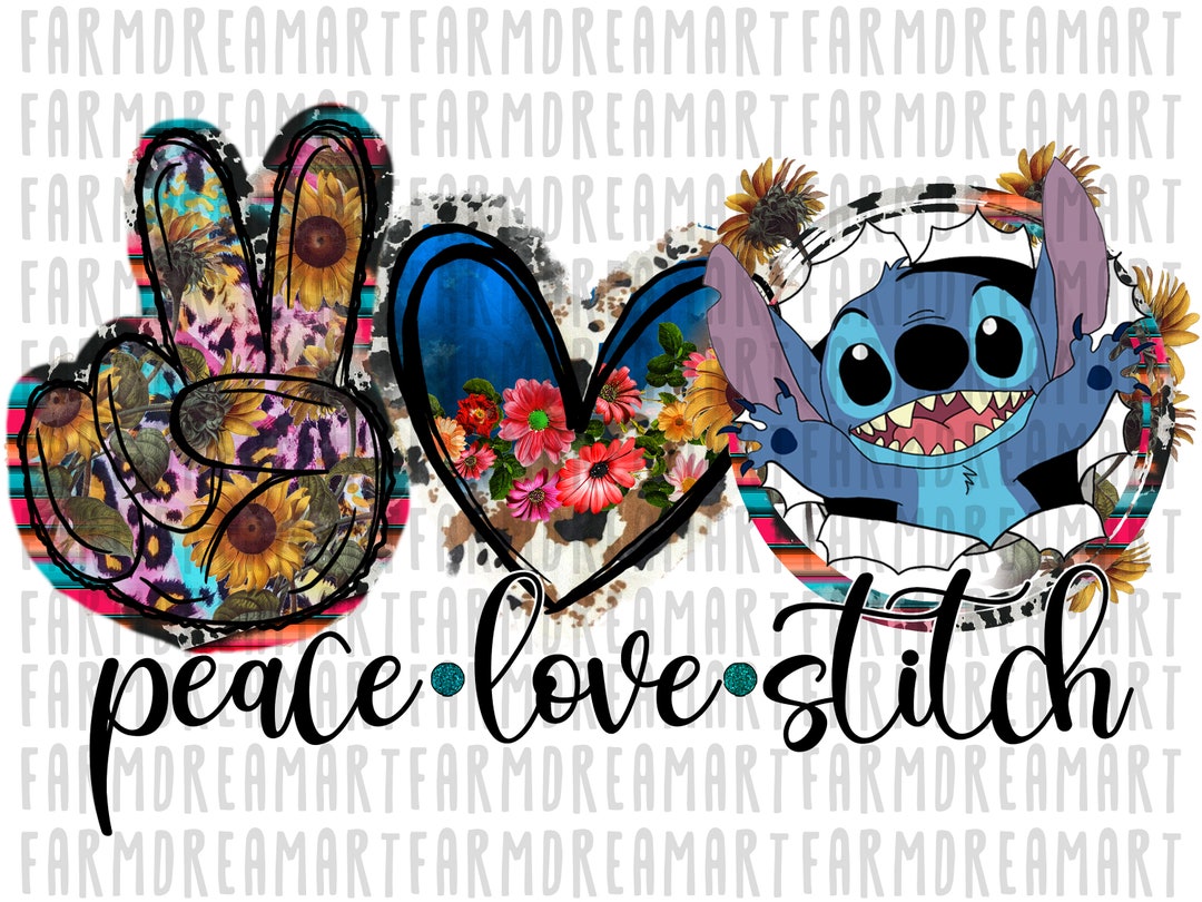 Peace Love Stitch Png Digital Downloadpeace Love Stitch - Etsy Australia