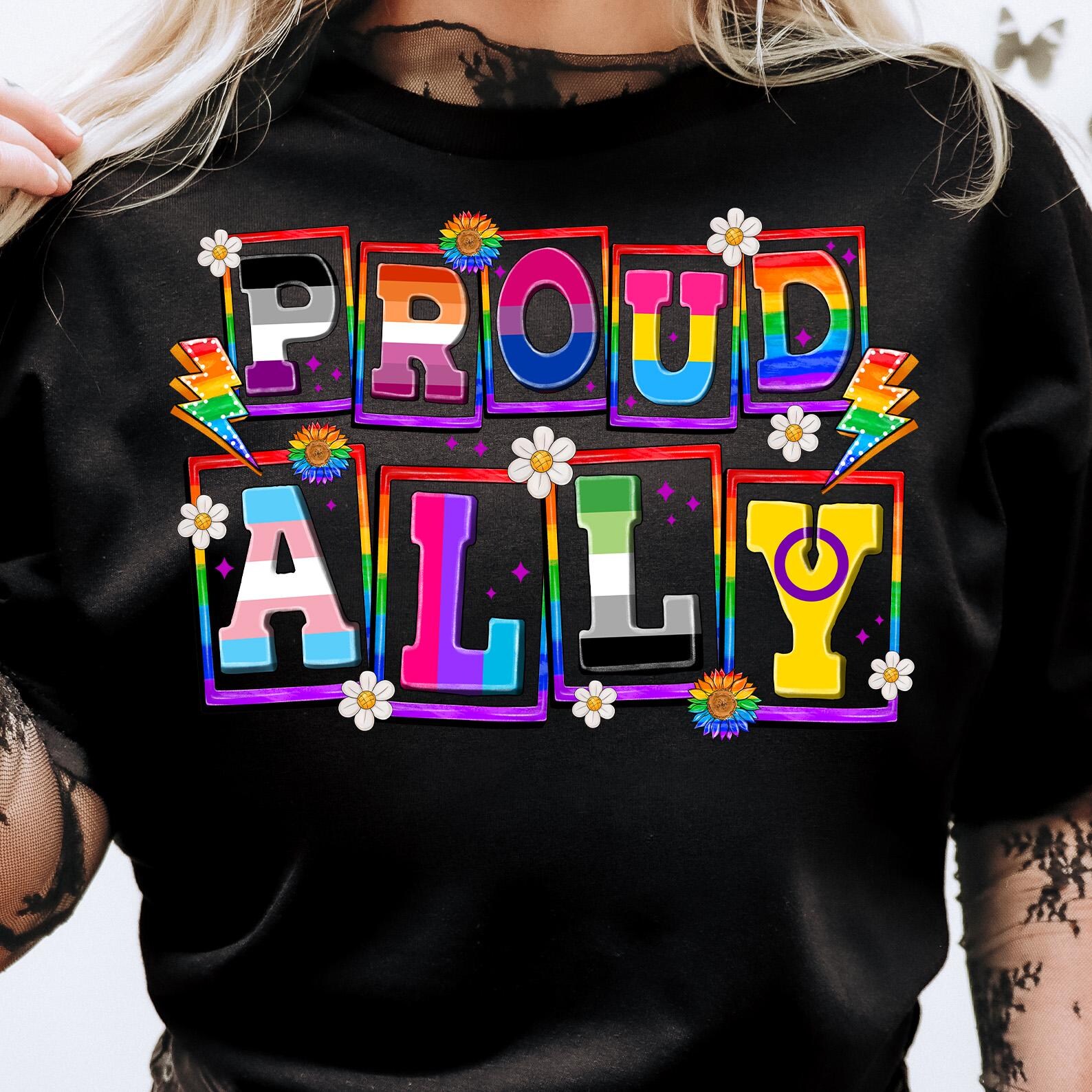 Proud Ally PNG,LGBTQ Ally Sublimation Design,rainbow Pride Ally Design ...