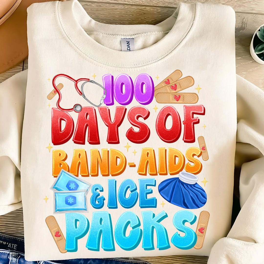 100 Days of Band Aids Ice Packs Png, Nurse 100 Days of School , Nursing ...