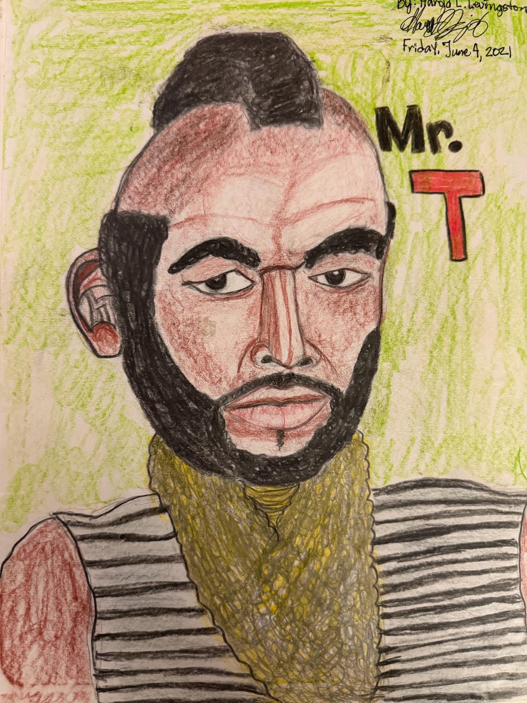 Mr. T Drawing | Colored Pencil Portrait on Posterboard - Etsy