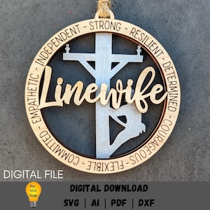 Linewife Svg, Ornament File, Powerline Technician or Electrician Wife ...