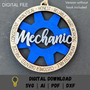 Mechanic Svg, Ornament Digital File, Gift for Mechanic - Can Be ...