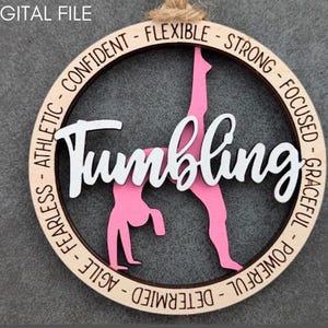 Tumbling Svg, Gift for Gymnast DIGITAL FILE - Double Layered Ornament ...