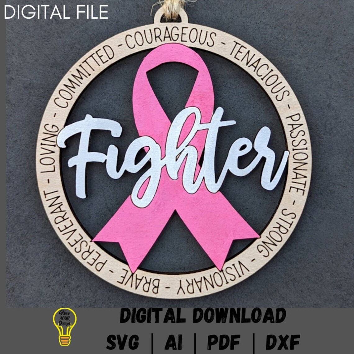 Cancer Awareness Svg, Fighter Svg, Single Layer Wall Hanging or ...