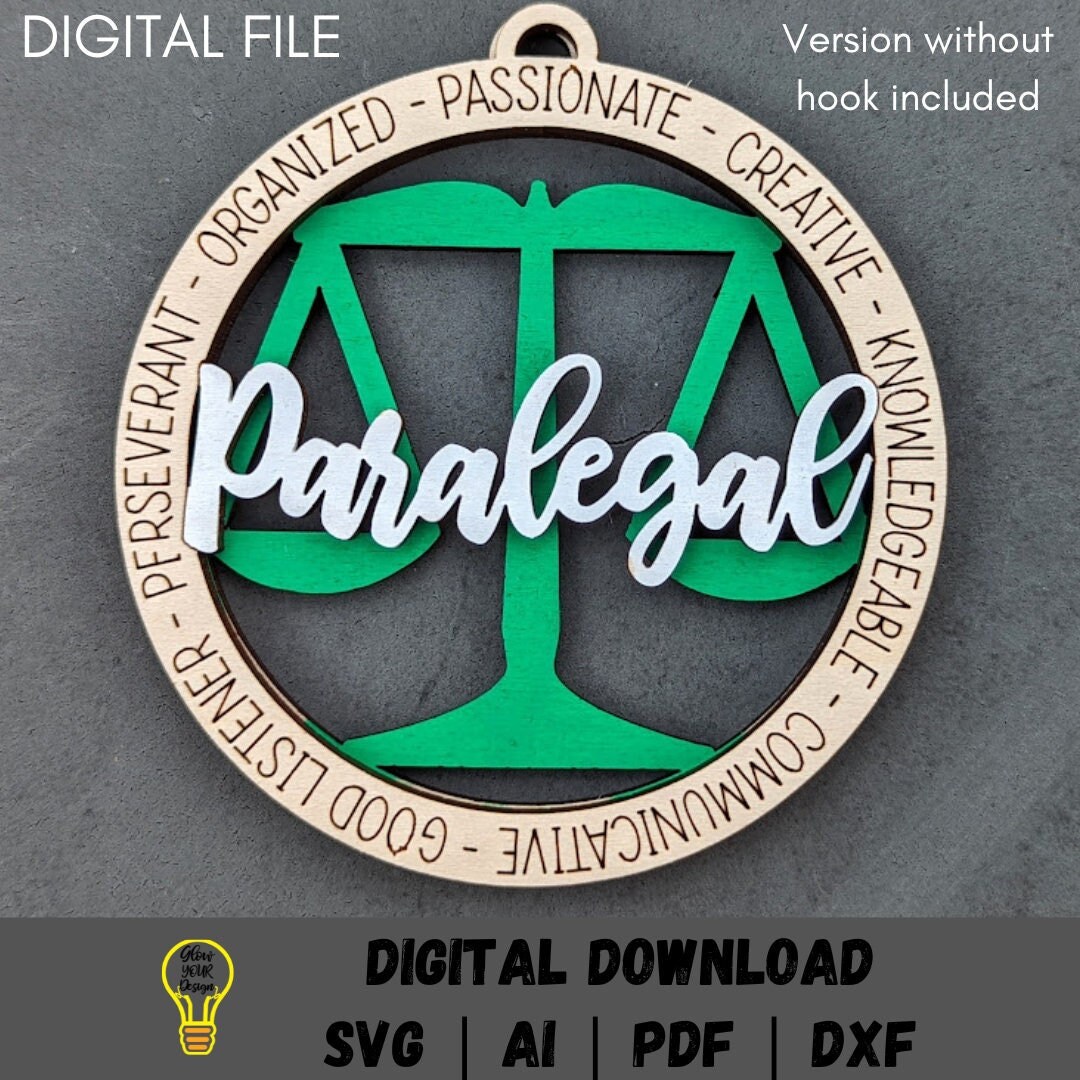 Paralegal Svg, Gift for Legal Assistant, Ornament or Car Charm Svg, Cut ...