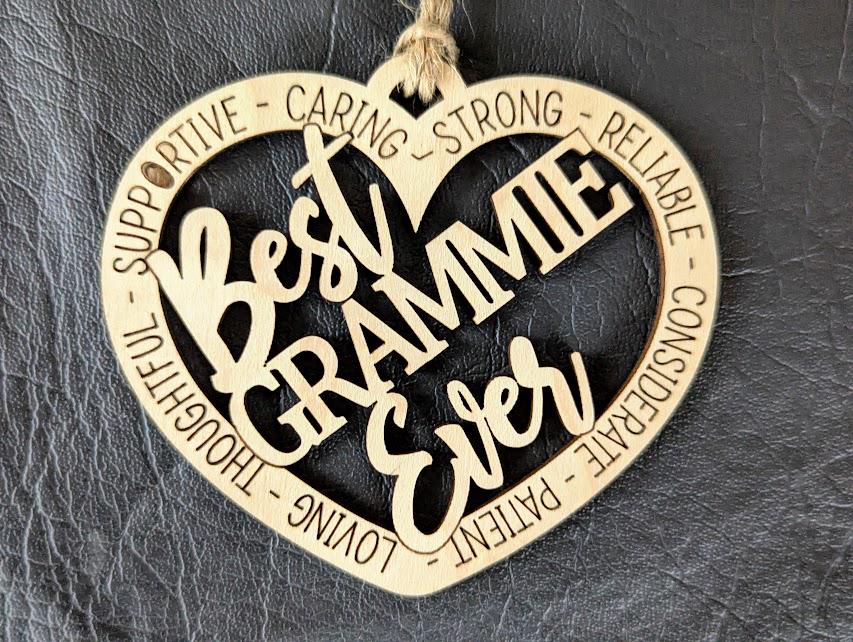 Best Grammie Ever Ornament Svg, Car Charm Svg, Grandma Svg, Grandparent ...