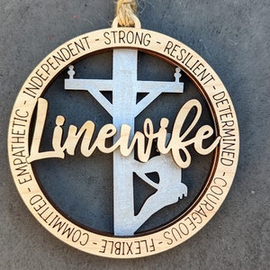 Linewife Svg, Ornament File, Powerline Technician or Electrician Wife ...