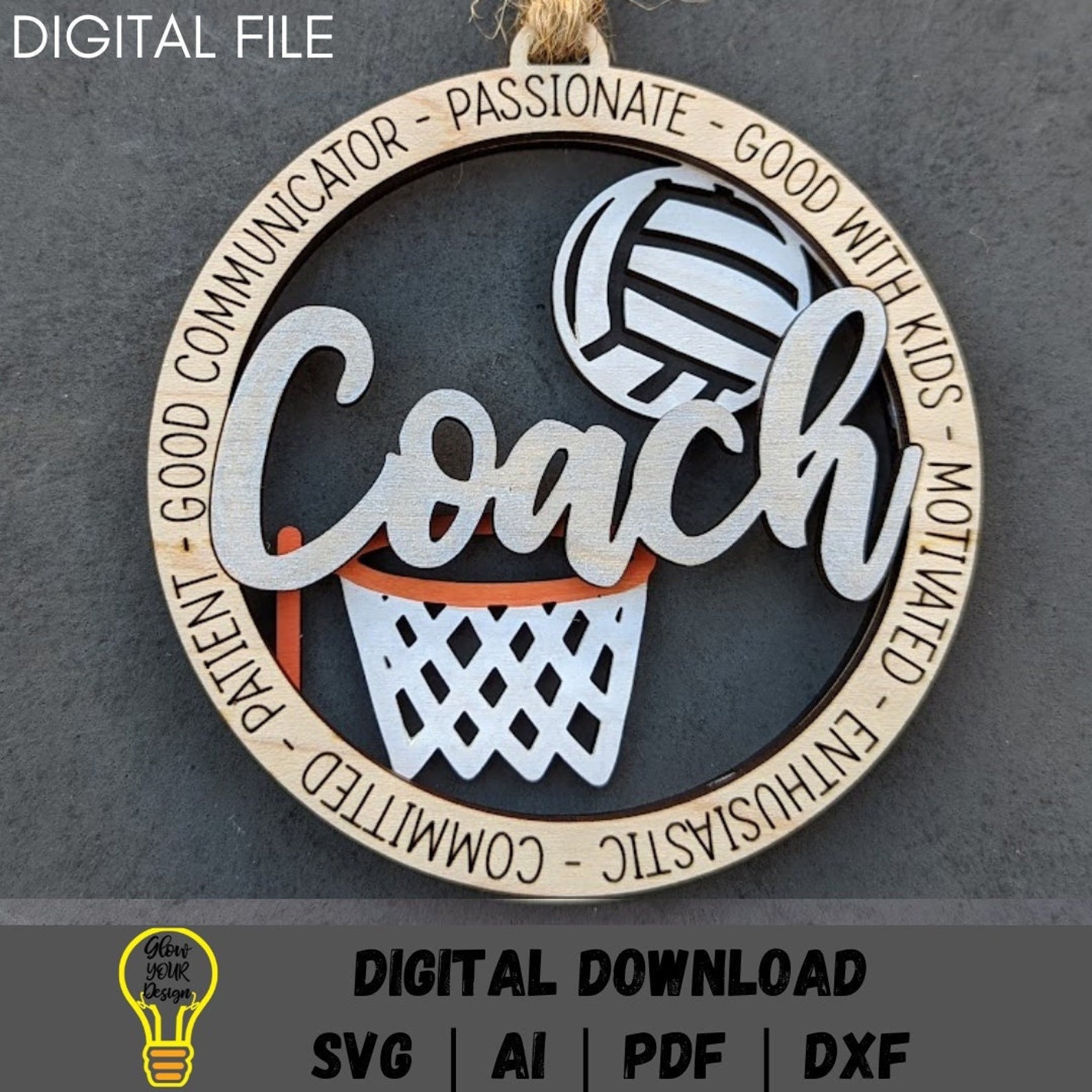 Netball Svg, Gift for Netball Coach. Ornament or Car Charm Svg, Can Be ...