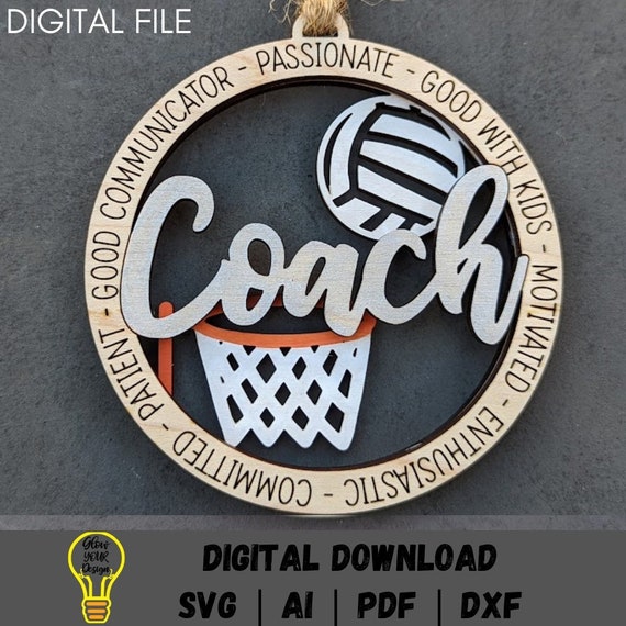 Netball Svg Gift for Netball Coach. Ornament or Car Charm - Etsy