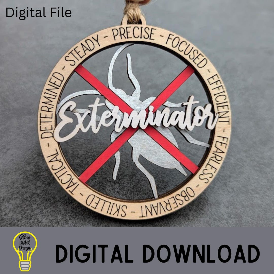 Exterminator Svg, Pest Control Ornament or Car Charm Laser Cut File ...