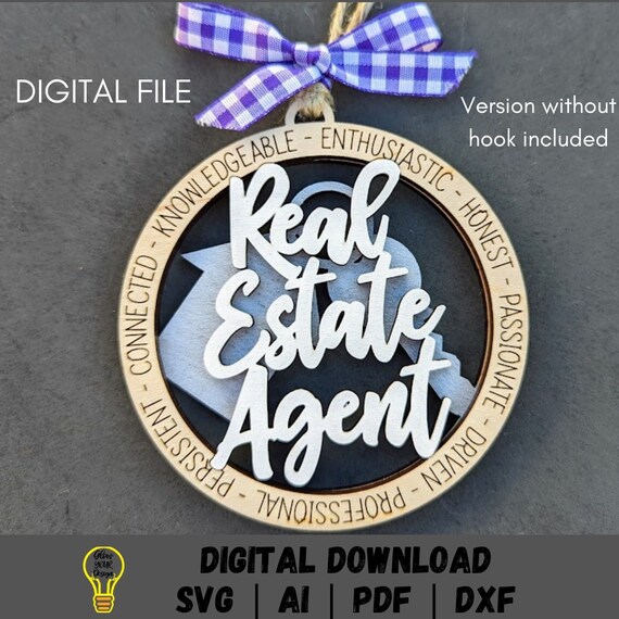 Real Estate Agent Svg Glowforge Svg Gift for Realtor Car - Etsy