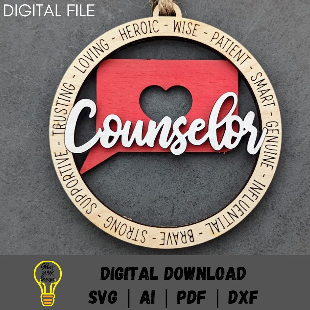Counselor Svg, Car Charm or Ornament DIGITAL DOWNLOAD, Gift for ...