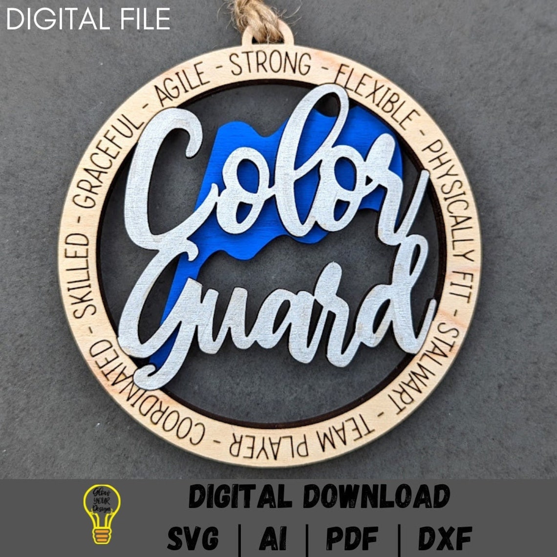 Color Guard Svg Ornament File Gift for Color Guard Flag Car - Etsy