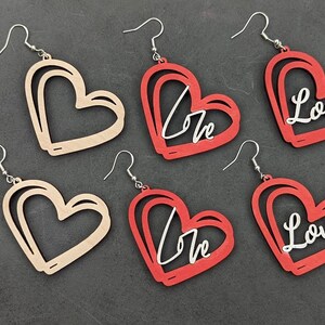 Love Earrings Digital Download, Heart Svg Bundle, Quick Cut and Score ...