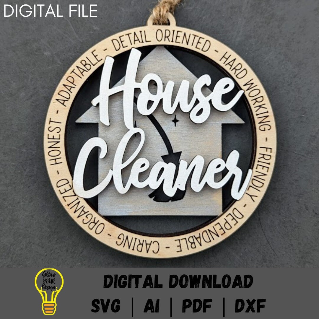 House Cleaner Svg, Housekeeper DIGITAL FILE, Ornament or Car Charm Svg ...