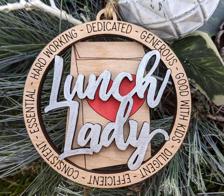 Lunch Lady Svg Cafeteria Worker Ornament Digital File Car | Etsy