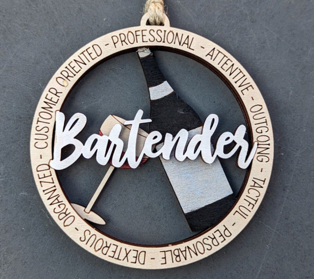 Bartender Svg, Ornament Digital File, Gift for Bartender - Can Be ...