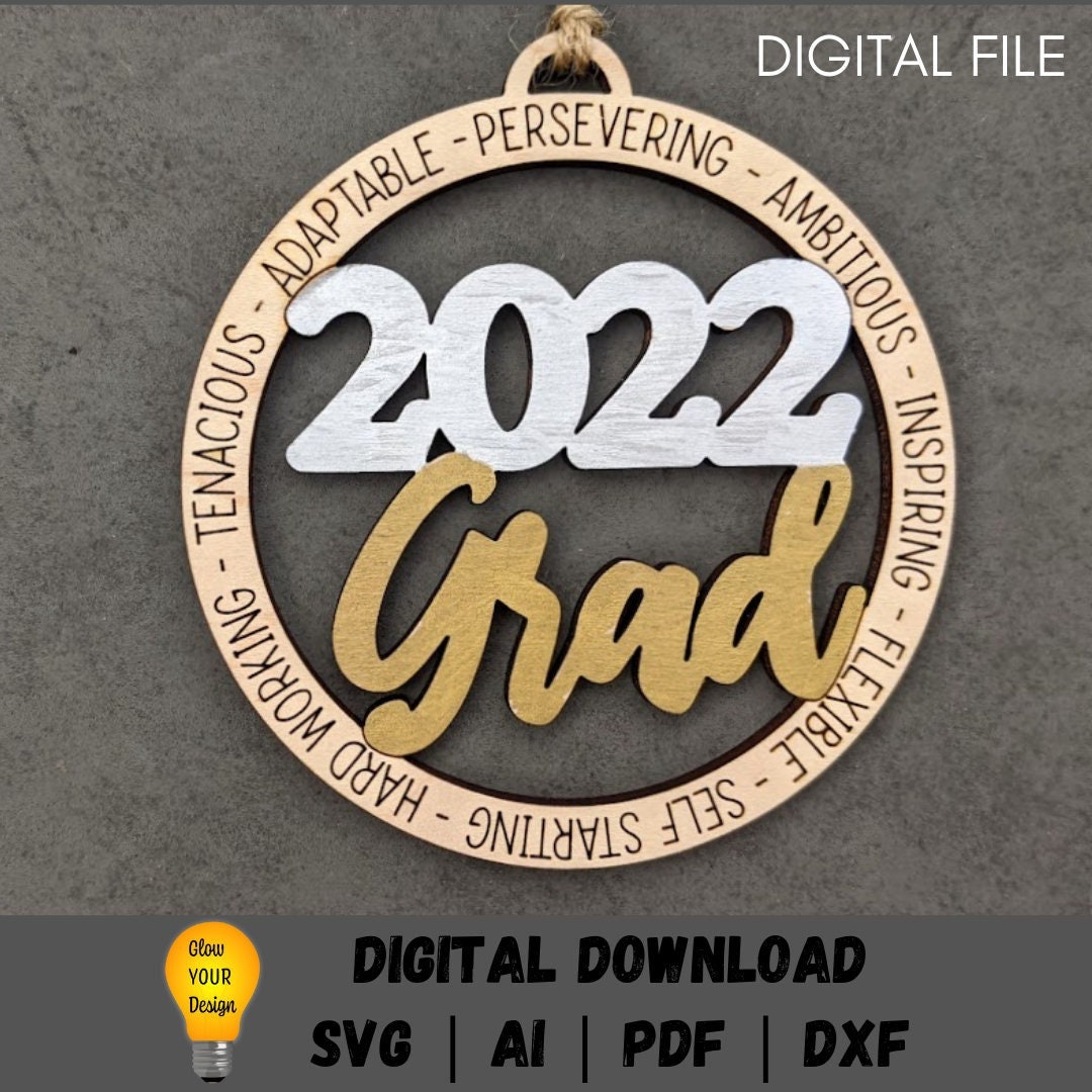2022 Grad Svg, Grad Ornament Digital File, Graduation Car Charm Svg ...