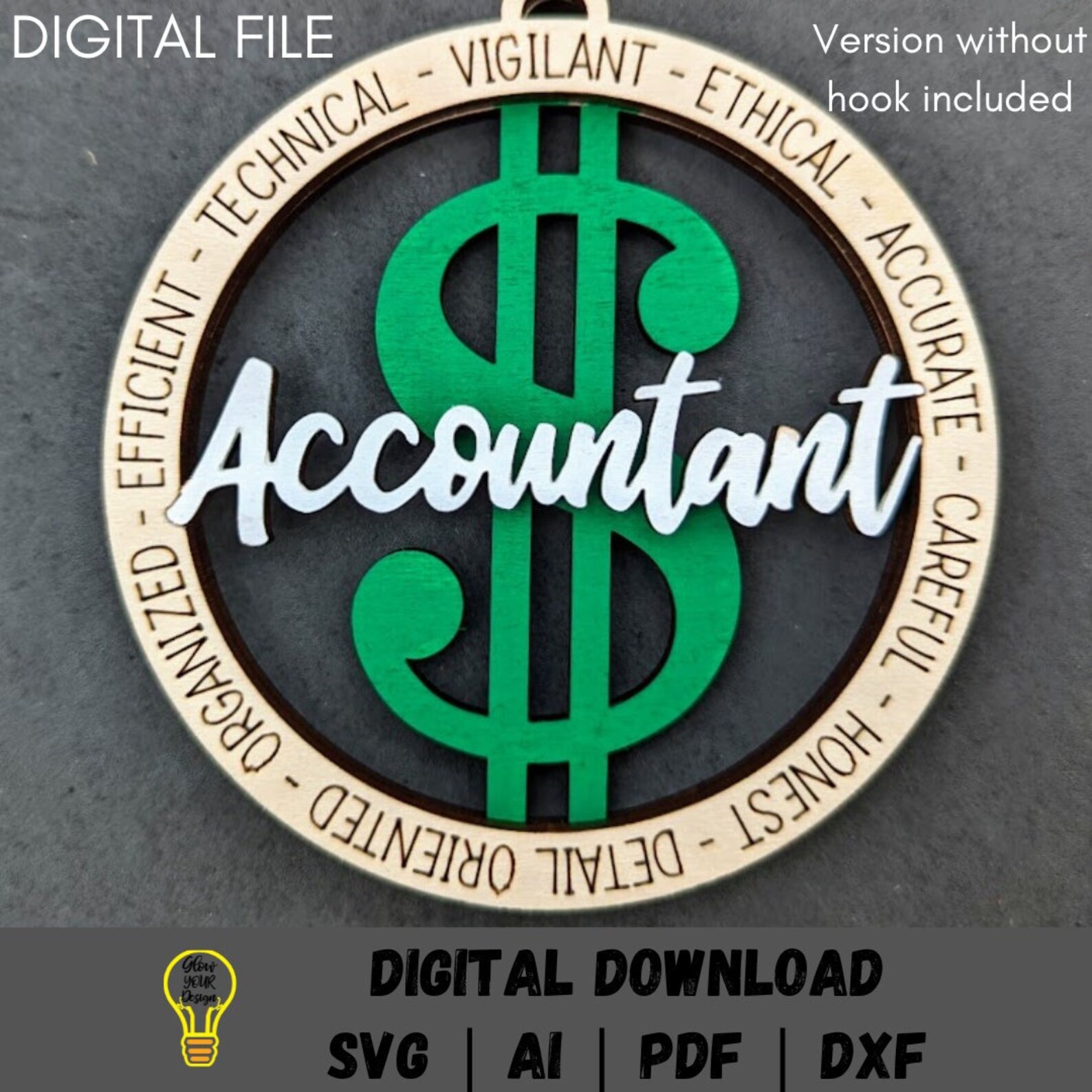 Accountant Svg, Gift for CPA Tax Accountant, Ornament or Car Charm Svg ...