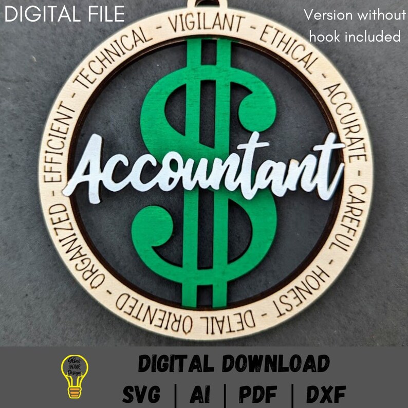 Accountant Svg Gift for CPA Tax Accountant Ornament or Car - Etsy