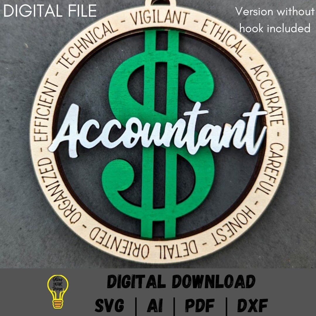 Accountant Svg Gift for CPA Tax Accountant Ornament or Car - Etsy