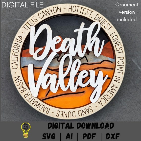Death Valley Svg National Park Wall Hanging Digital File - Etsy