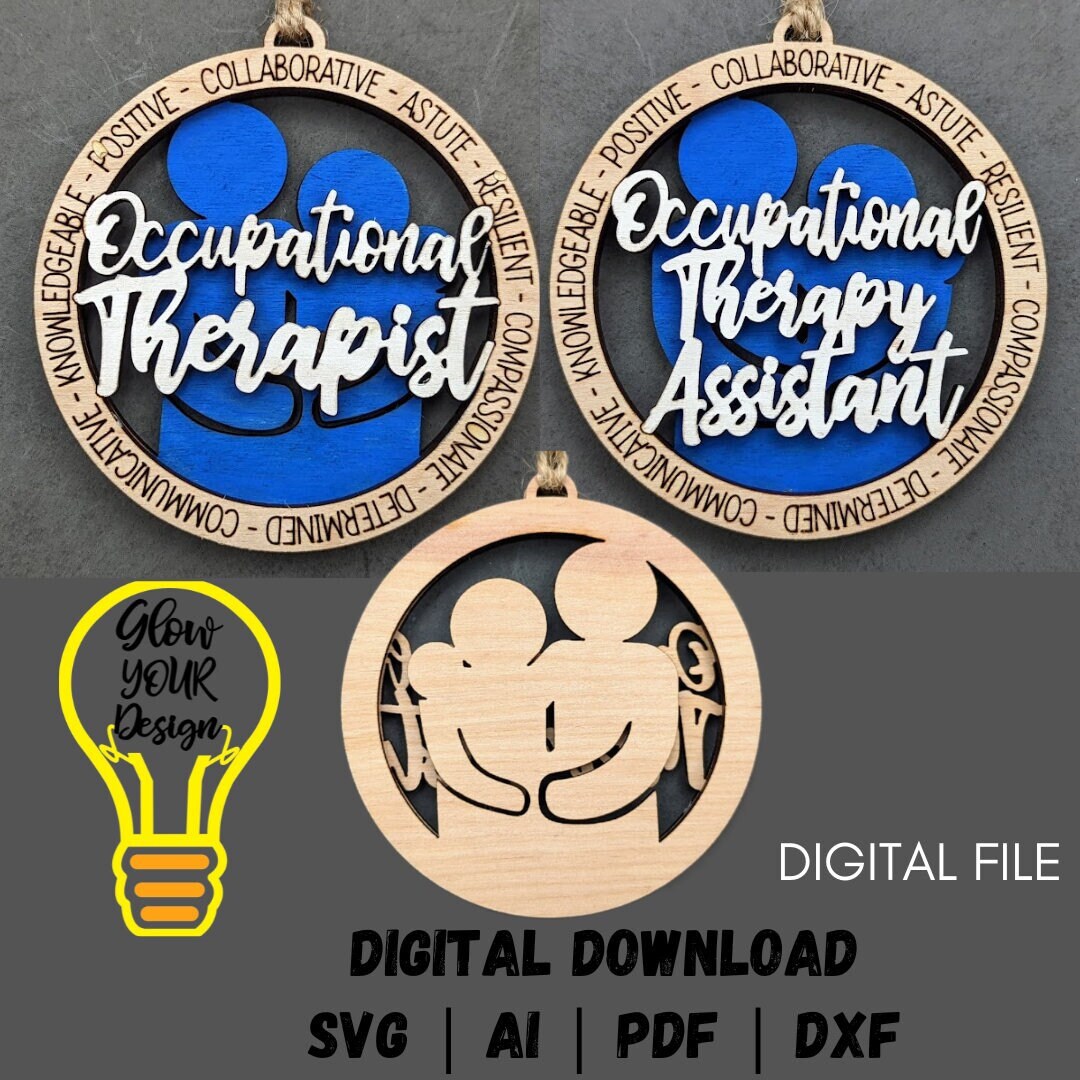 Occupational Therapist Svg, Ornament Car Charm Digital File, OT and ...