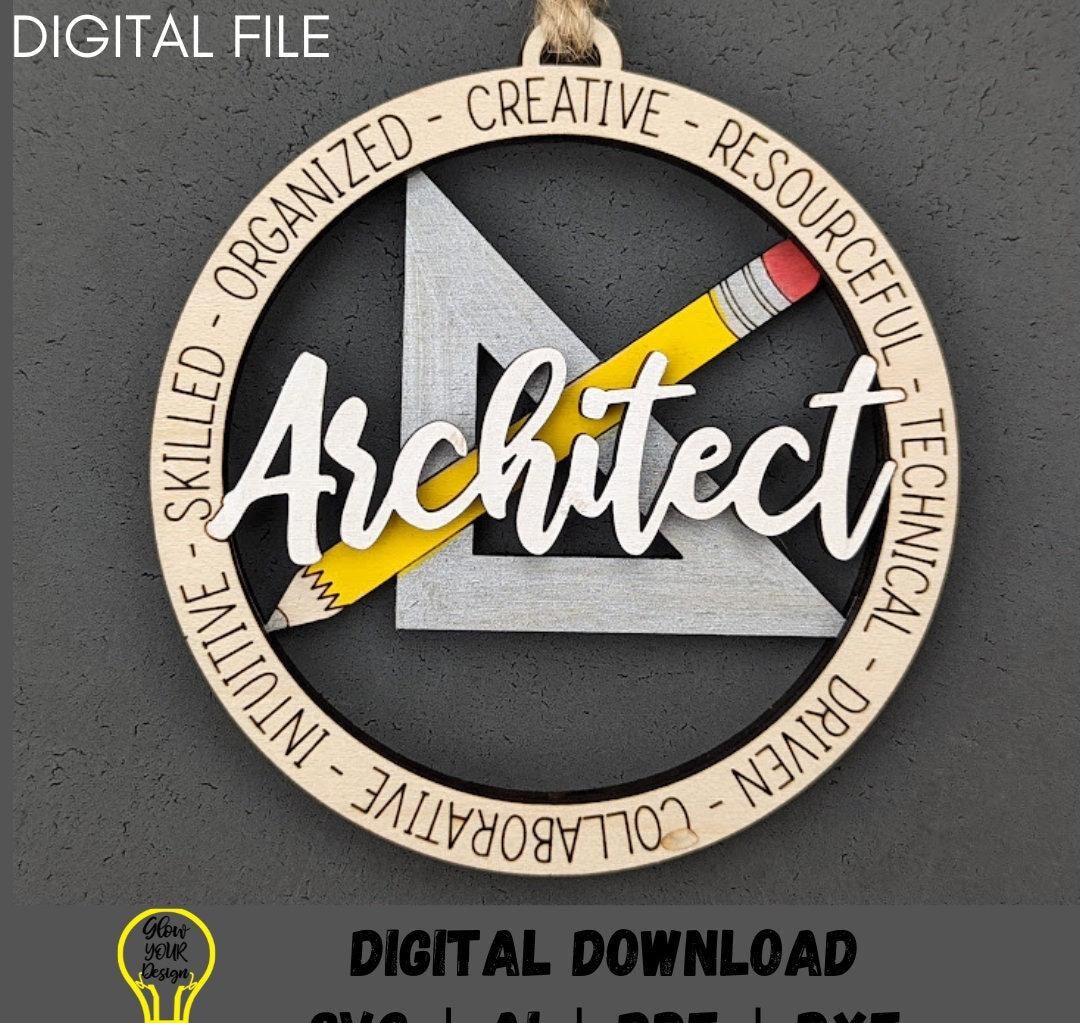 Architect Svg, Architect or Planner Ornament Svg File, Car Charm or ...