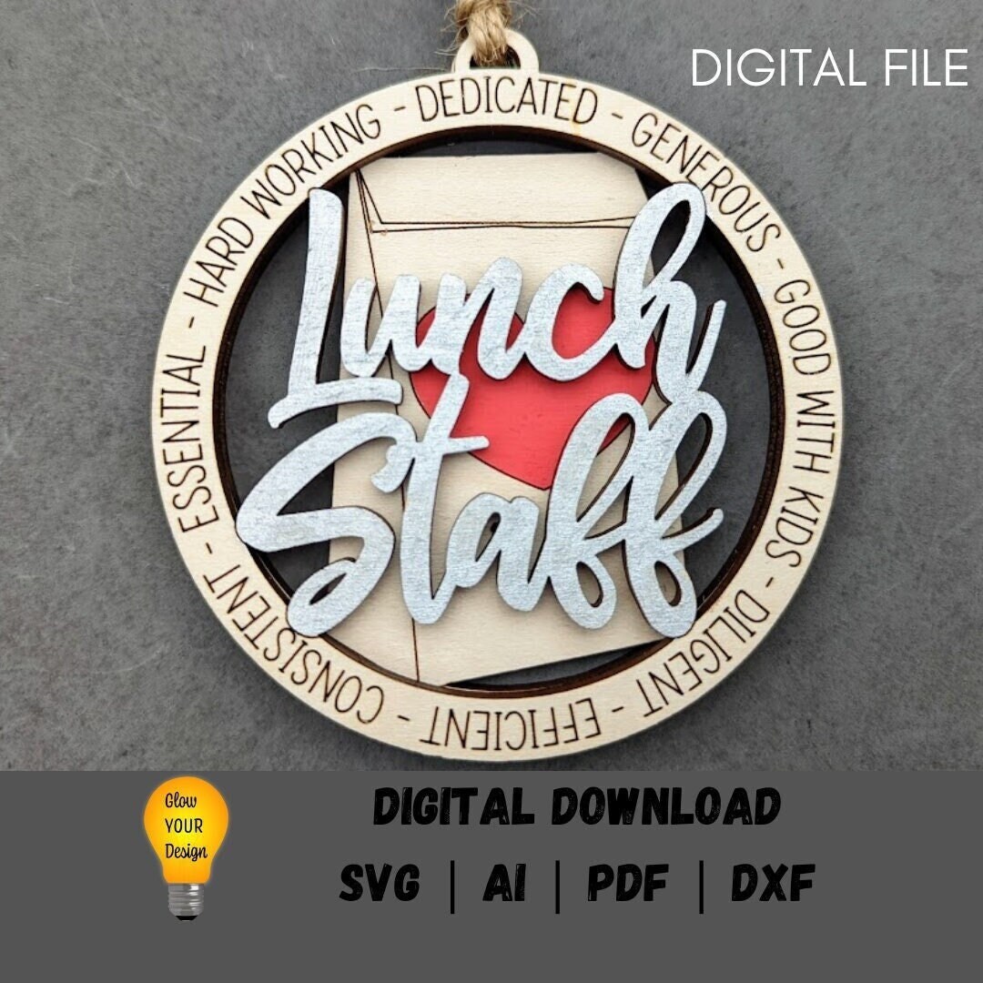 Lunch Staff Svg Cafeteria Worker Ornament Digital File Car - Etsy
