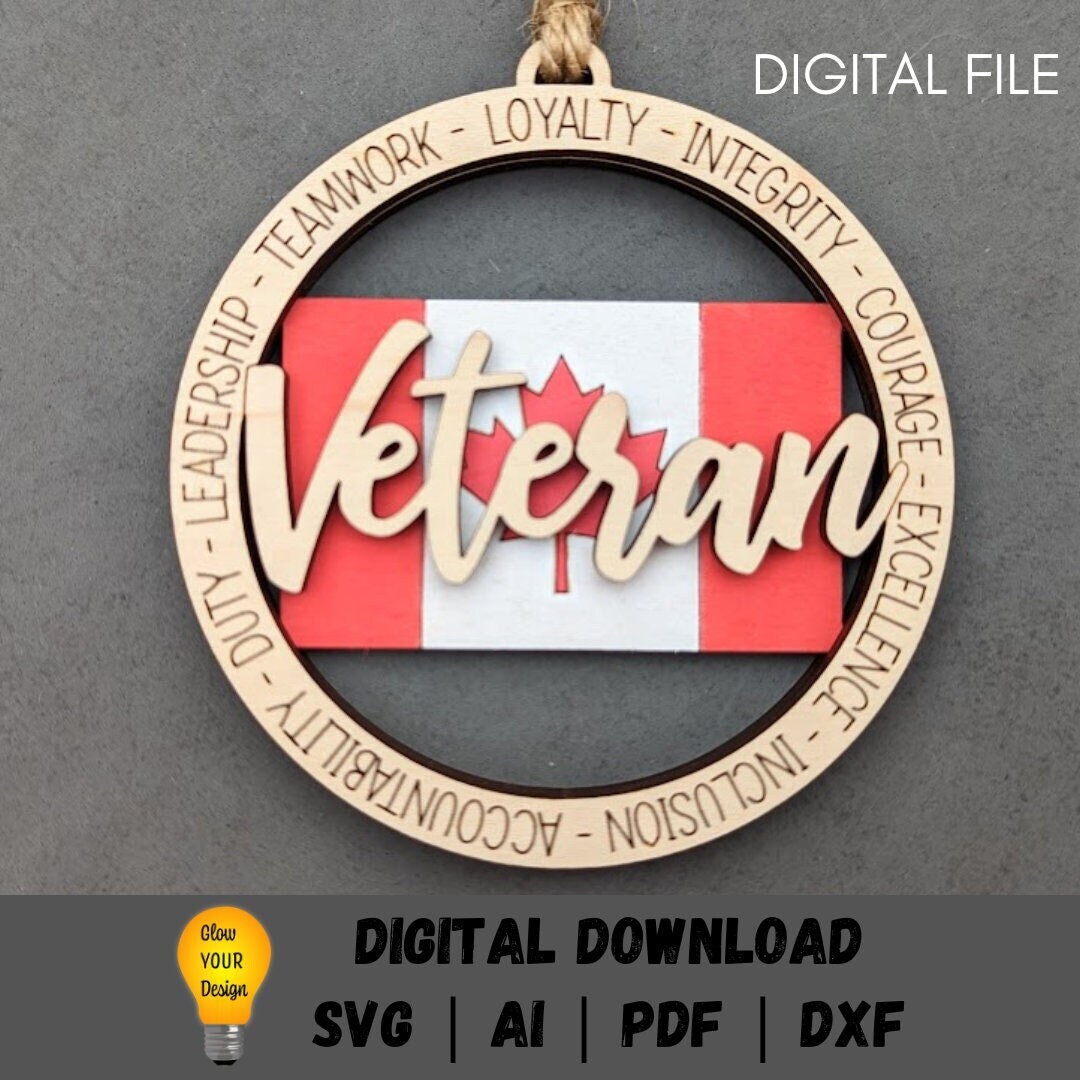 Canada Veteran Car Charm Svg, Canadian Veteran Double Layer Ornament ...
